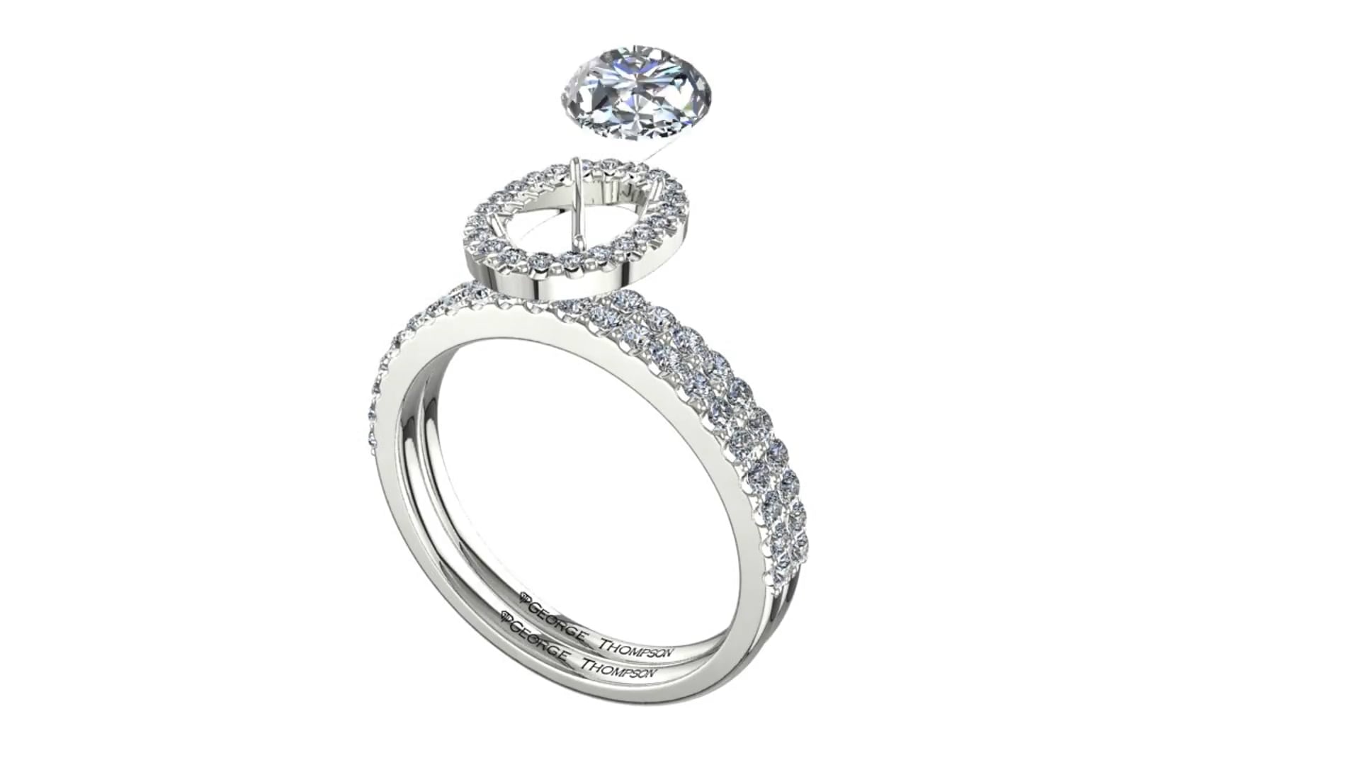 Tapiwa Oval MR 7245 CRE Diamond Wedding Set White Gold George Thompson ...