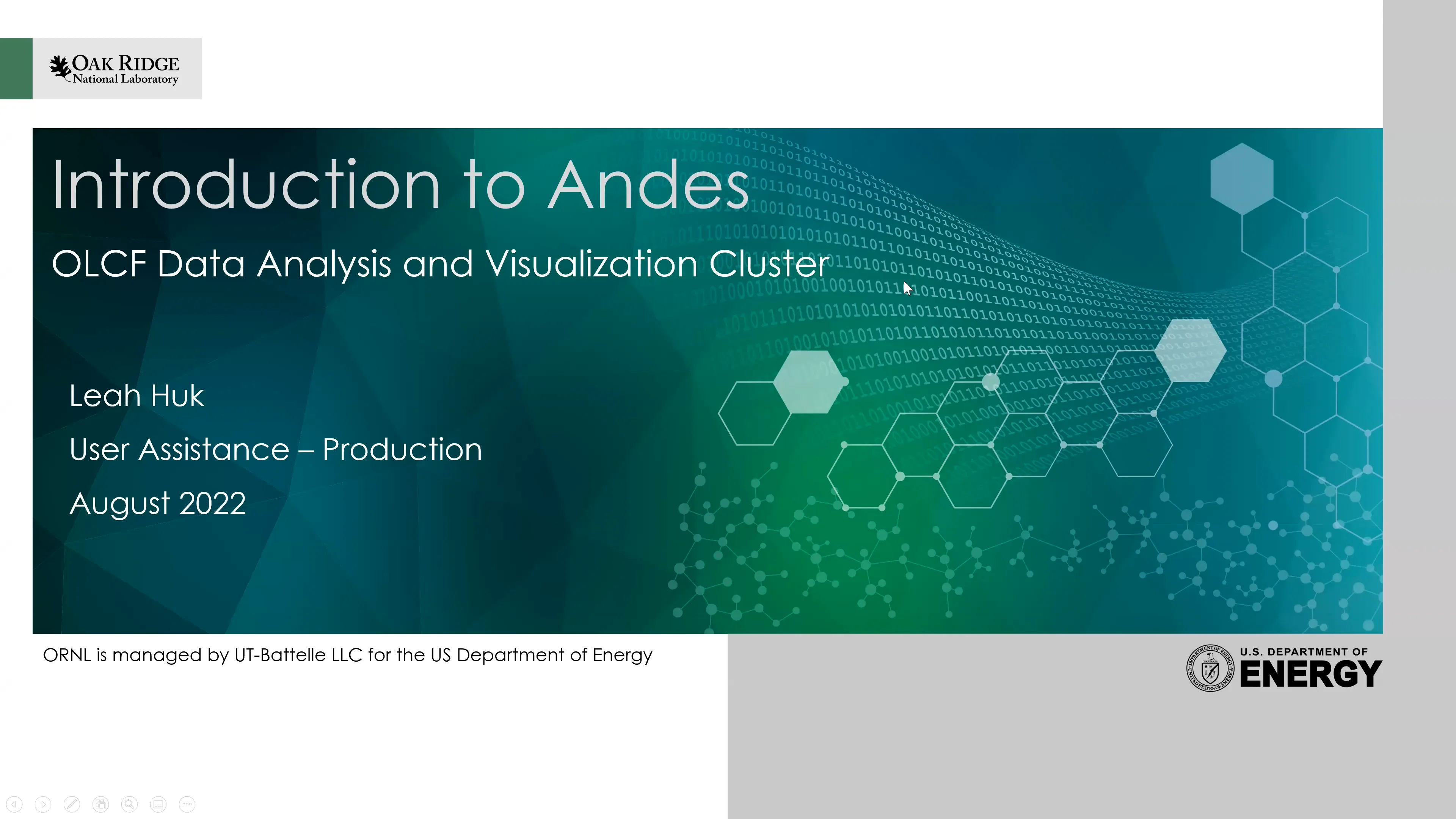 August 2022 OLCF User Conference Call - Andes Overview on Vimeo
