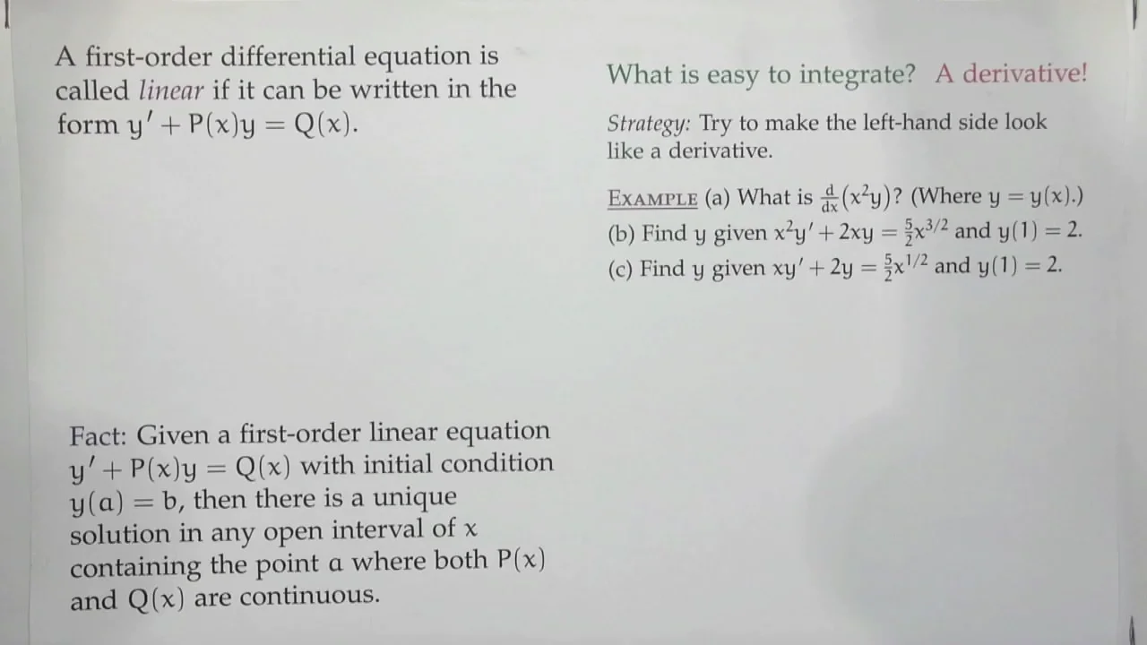 Differential Eqns. F22-05 -- First-order linear differential equations