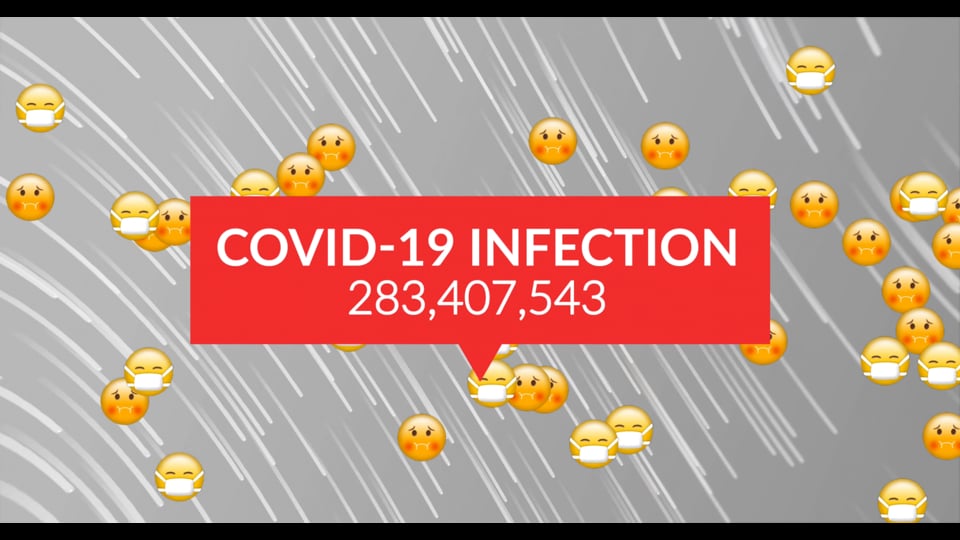 Animation of covid-19 infection text with increasing numbers over ...