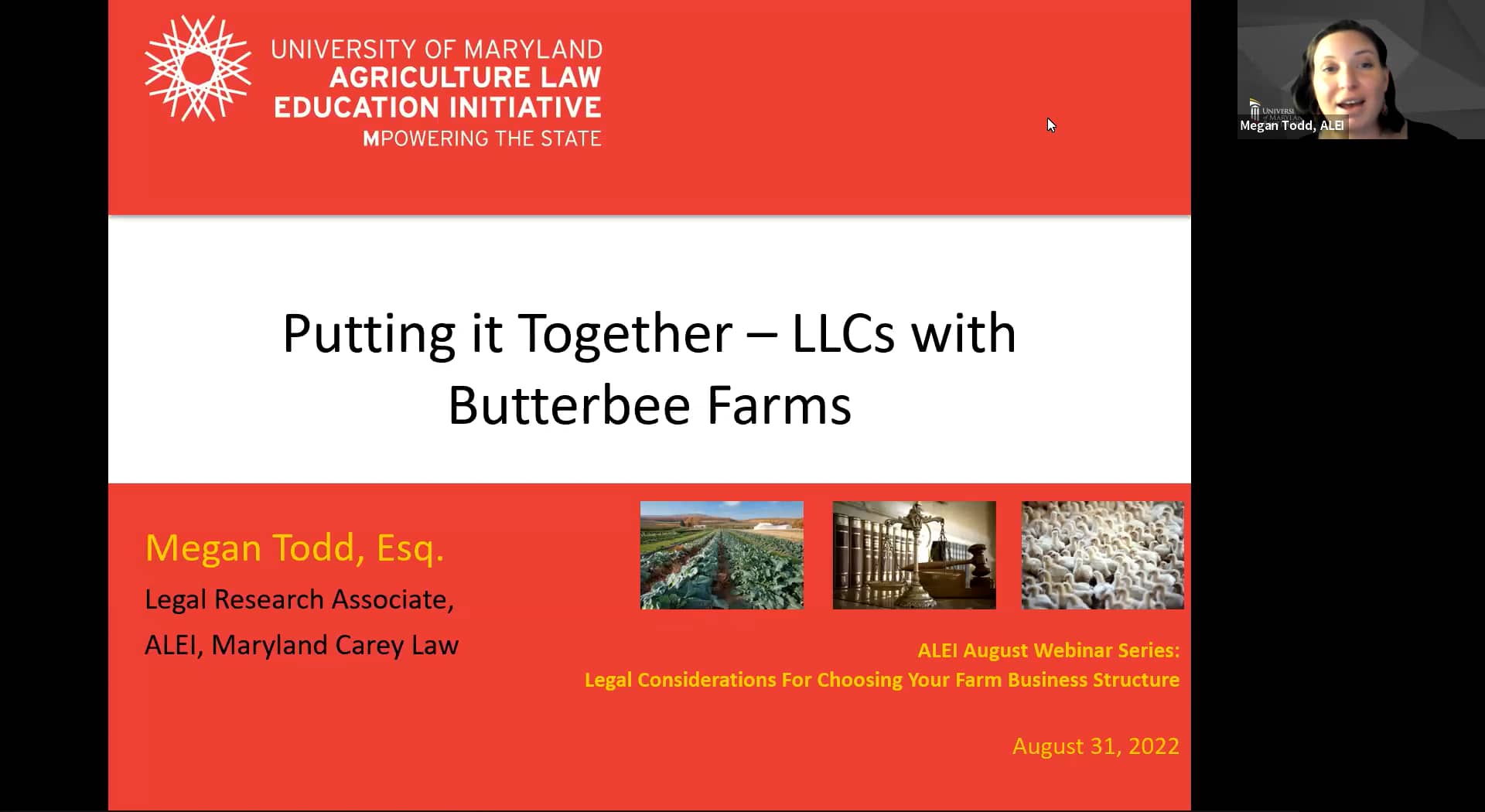 ALEI August Webinar: LLCs with Butterbee Farms Laura Resnick on Vimeo