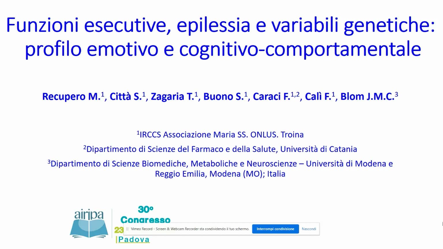73. Funzioni esecutive, epilessia e variabili genetiche: profilo emotivo e cognitivo ...