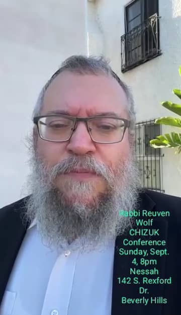Rabbi Wolf Intro for CHIZUK Conference on Vimeo