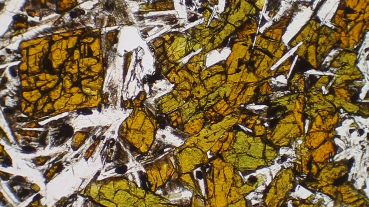 esseneite in thin section FKM-382 PPL on Vimeo