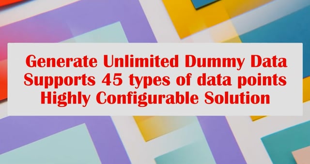 Dummy Data Generator Tool - Business Version Dummy Data Generator Tool - Business Version