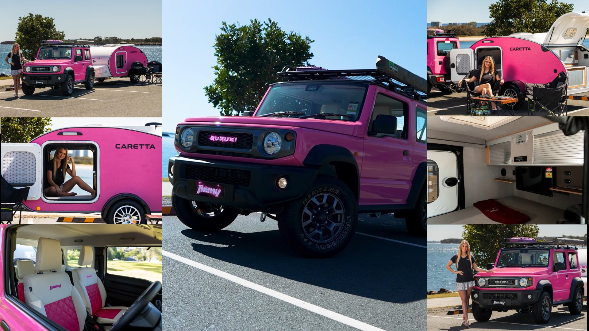 Win a Pink Suzuki Jimny & Caretta Teardrop Camper on Vimeo