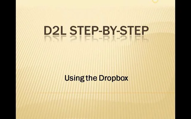 D2L - Dropbox Step-by-Step on Vimeo