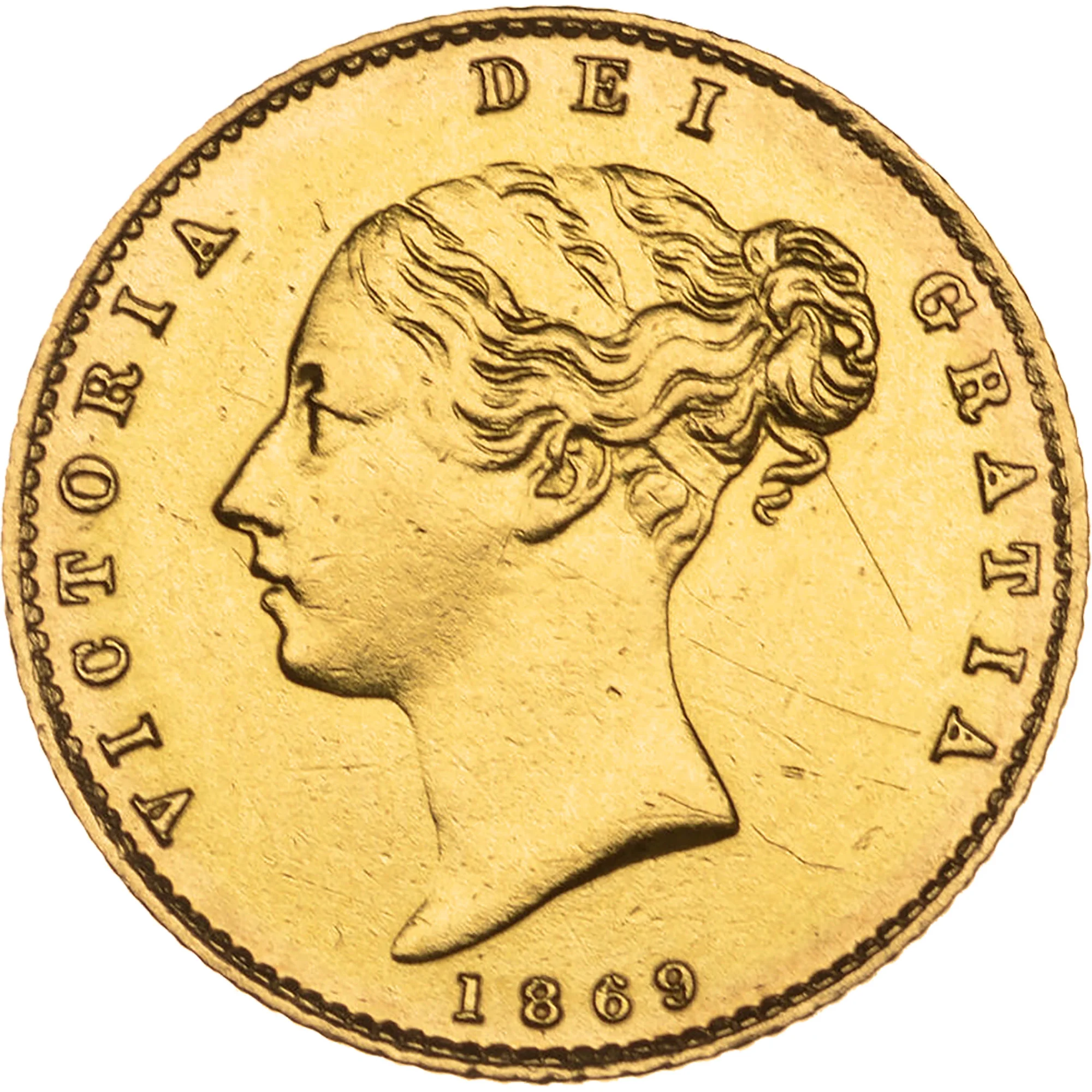 1869 Half Sovereign Victoria Gold Coin