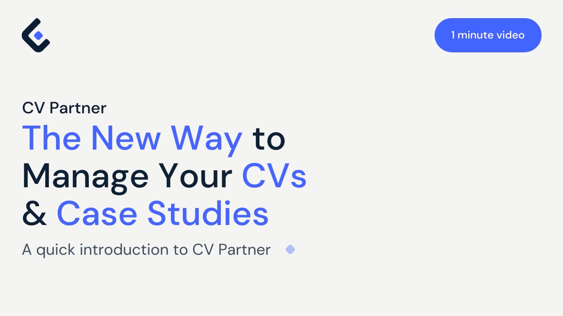 1-minute introduction to CV Partner on Vimeo
