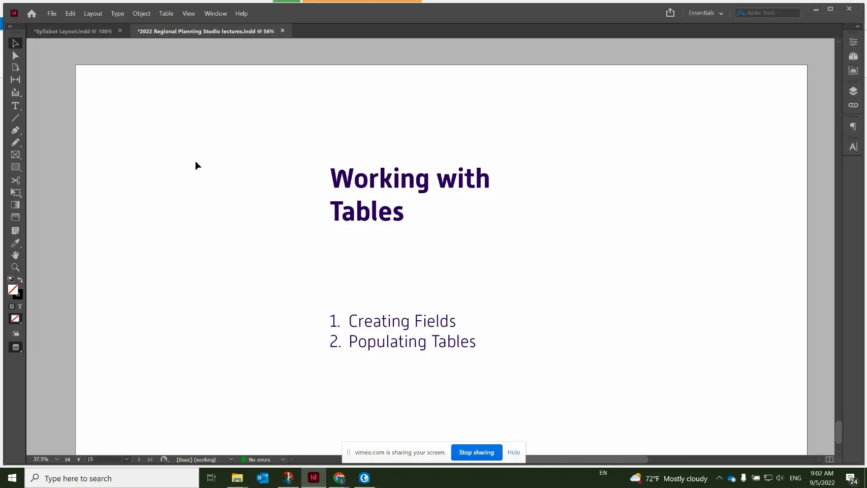 Video 06: Working with Tables on Vimeo