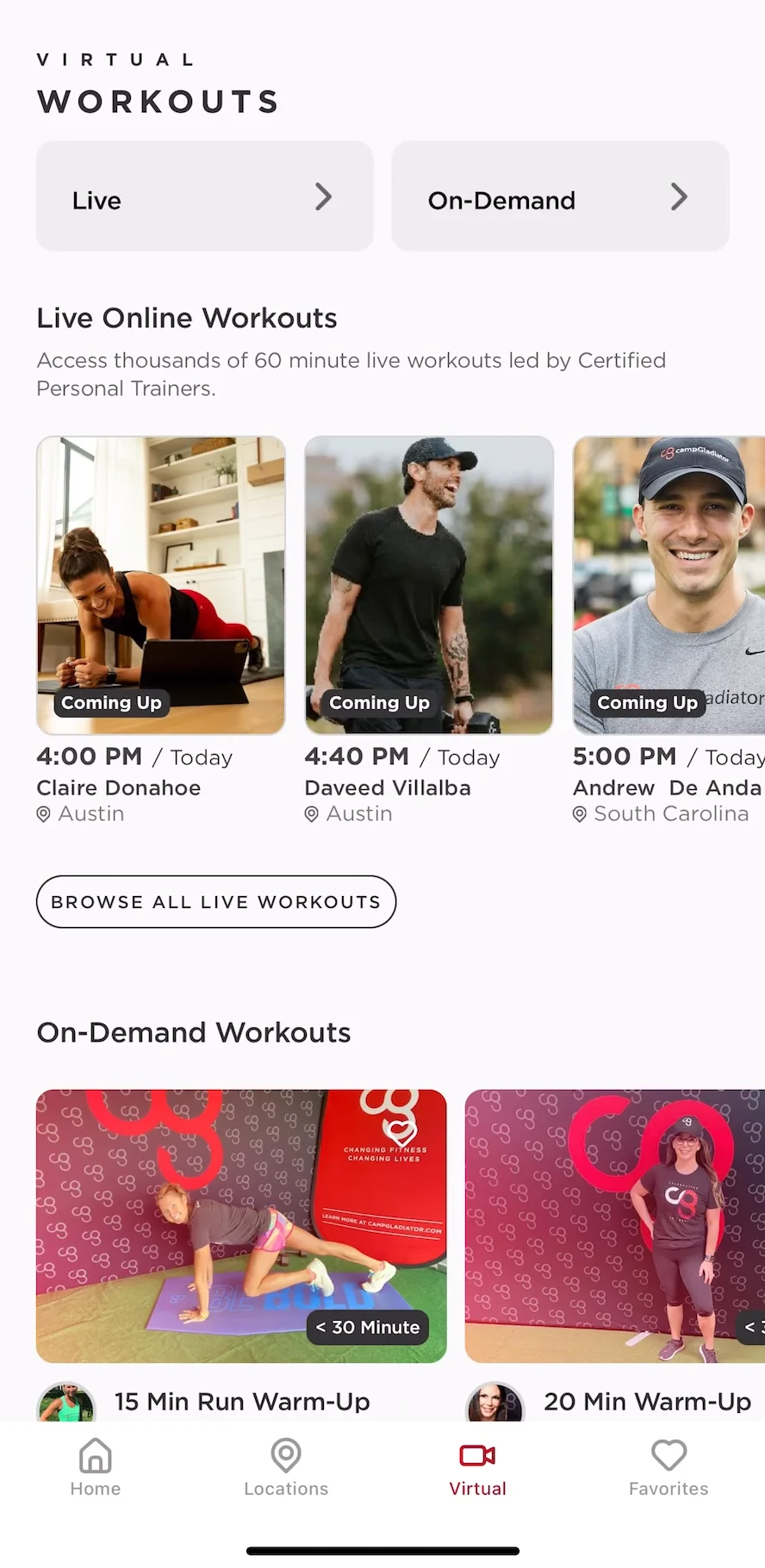 Finding Live Online Workouts: Mobile App on Vimeo