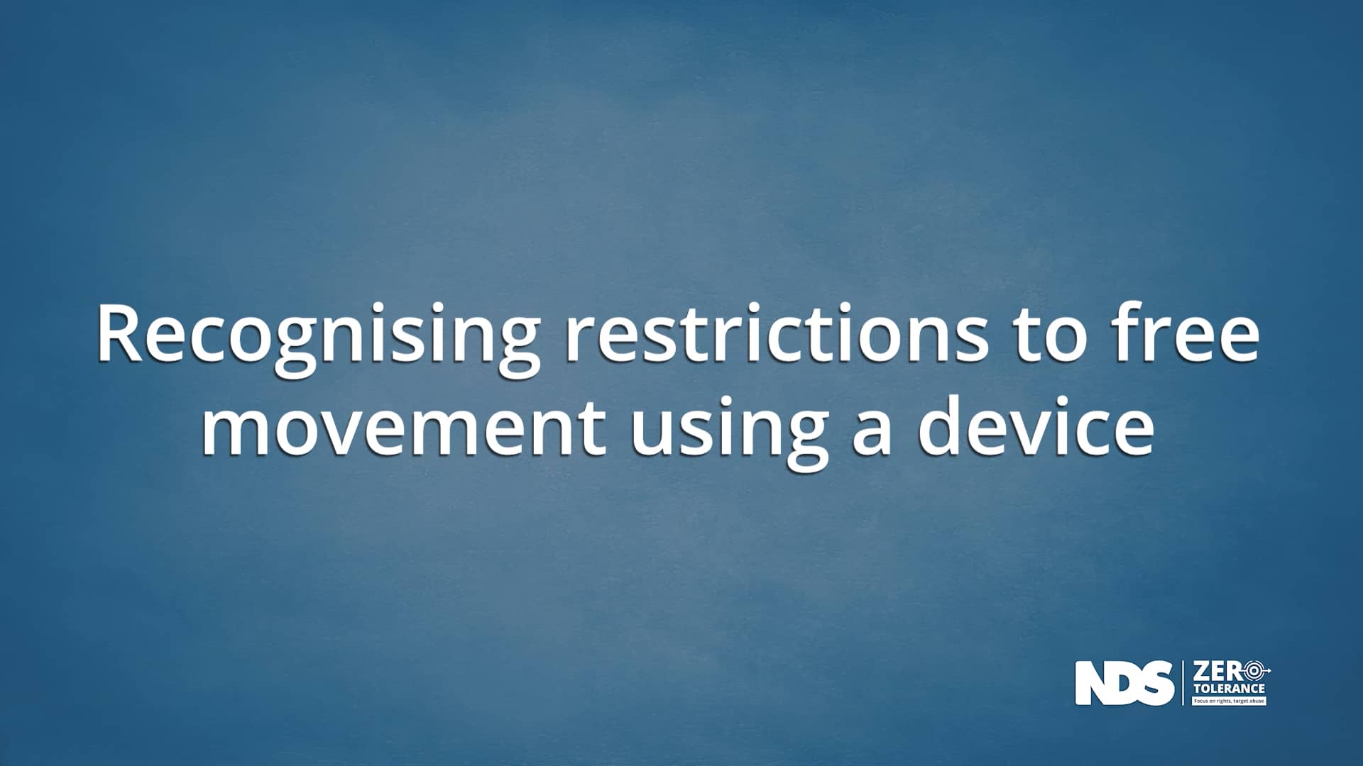 3.0 Recognising restrictions to free movement using a device on Vimeo