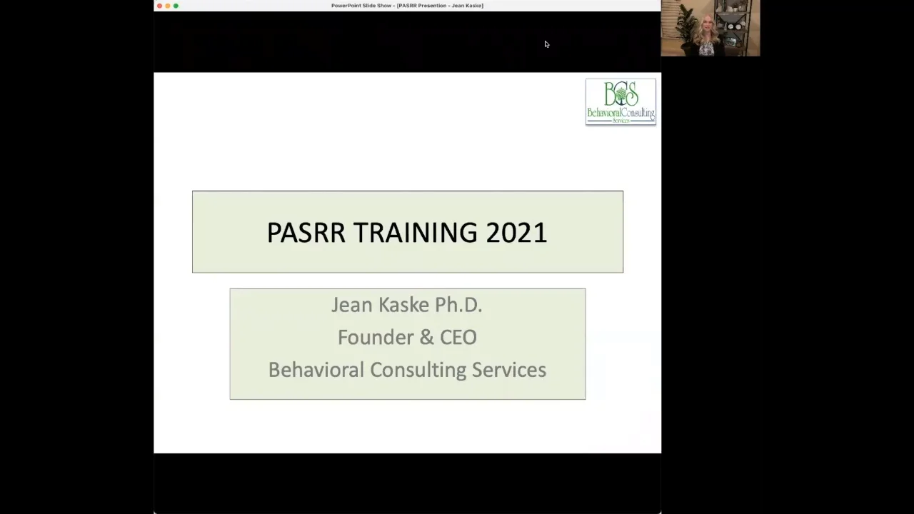 (PASRR) Level I Evaluations Services - Jean Kaske 3/2/21