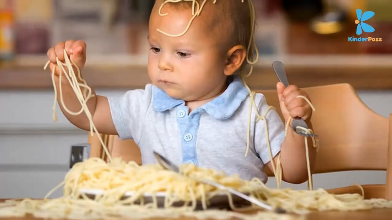 14 9 pick food items and eat on their own, but may spill all over on Vimeo