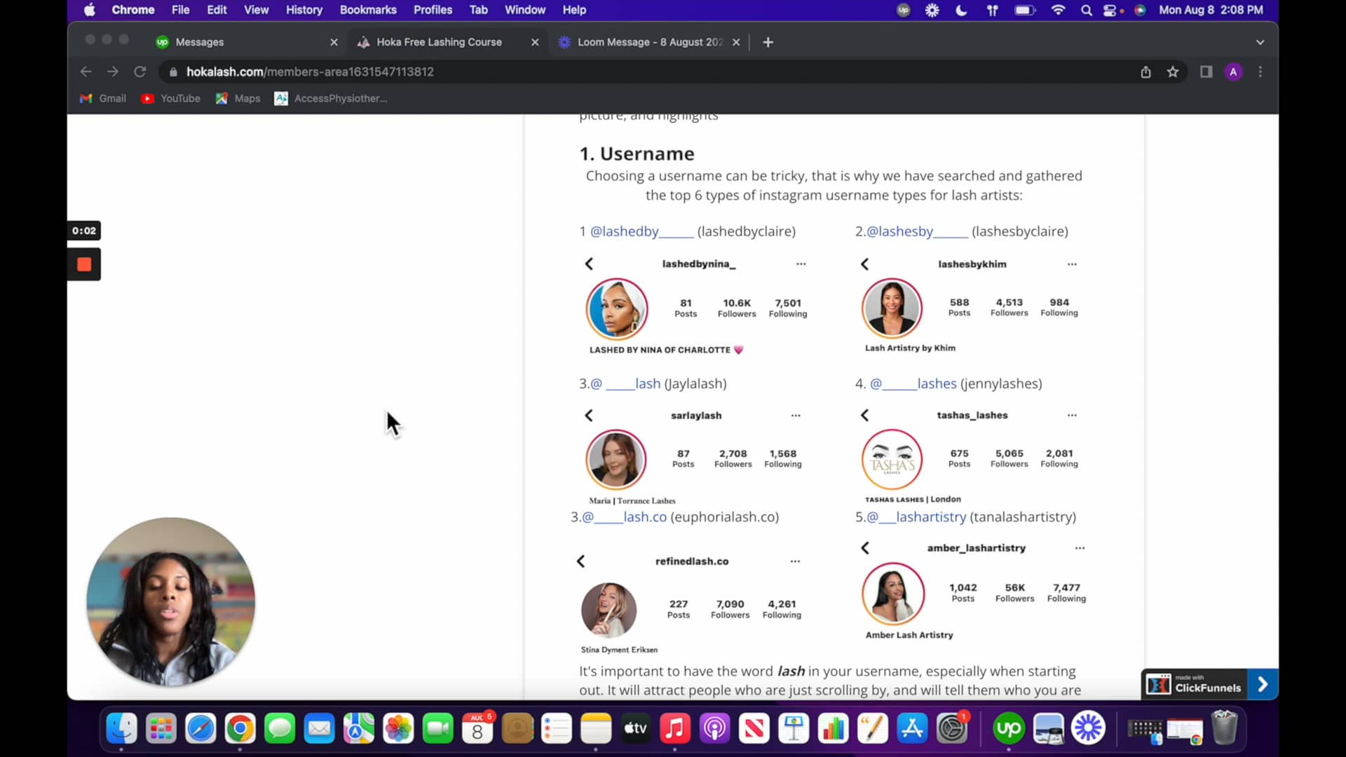 Username & Profile Pic on Vimeo