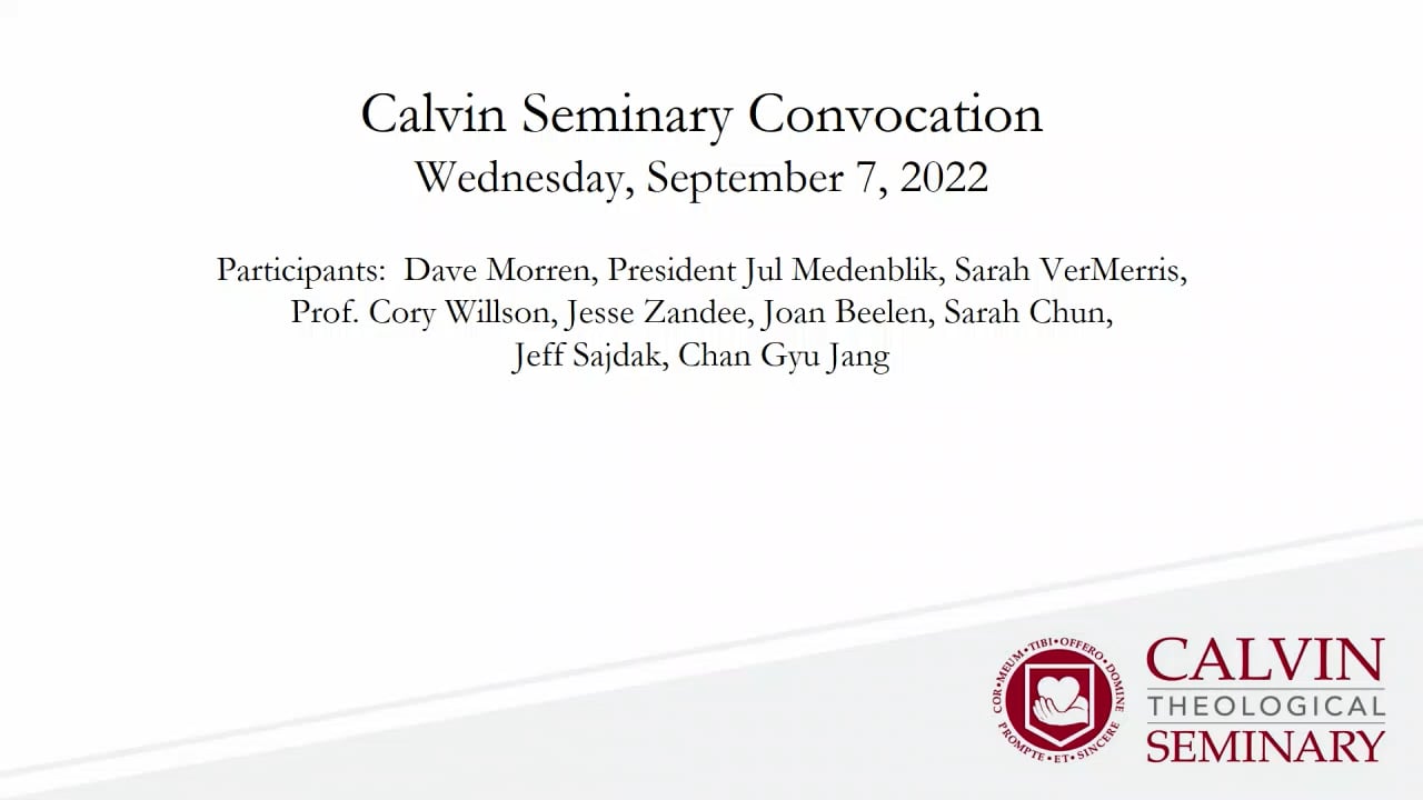Convocation -- September 7, 2022 -- Prof. Cory Willson on Vimeo