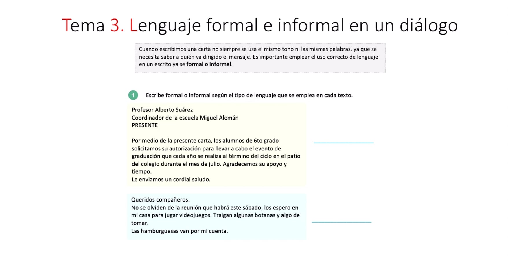 Lenguaje formal e informal en un diálogo on Vimeo