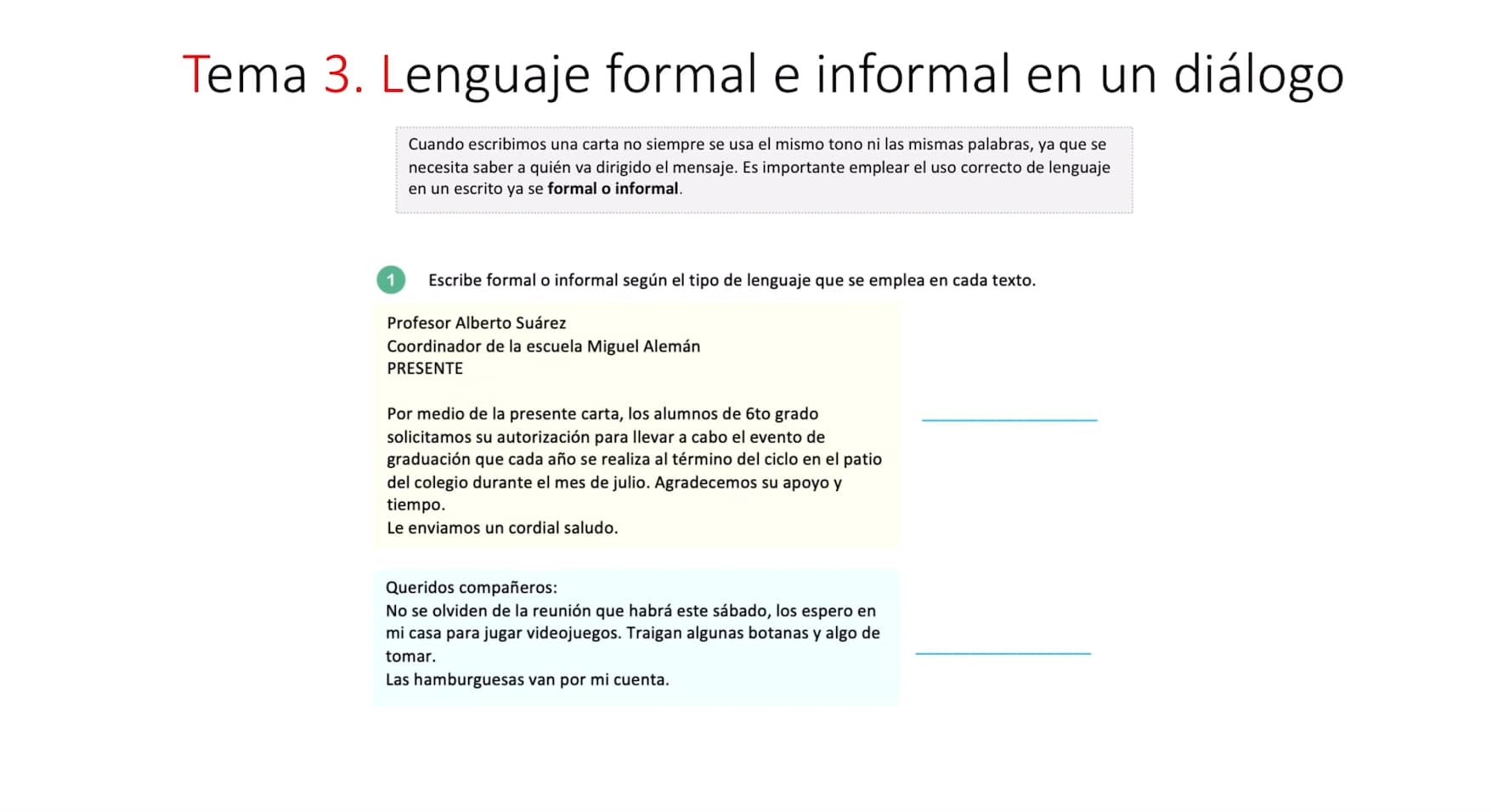 Lenguaje formal e informal en un diálogo on Vimeo
