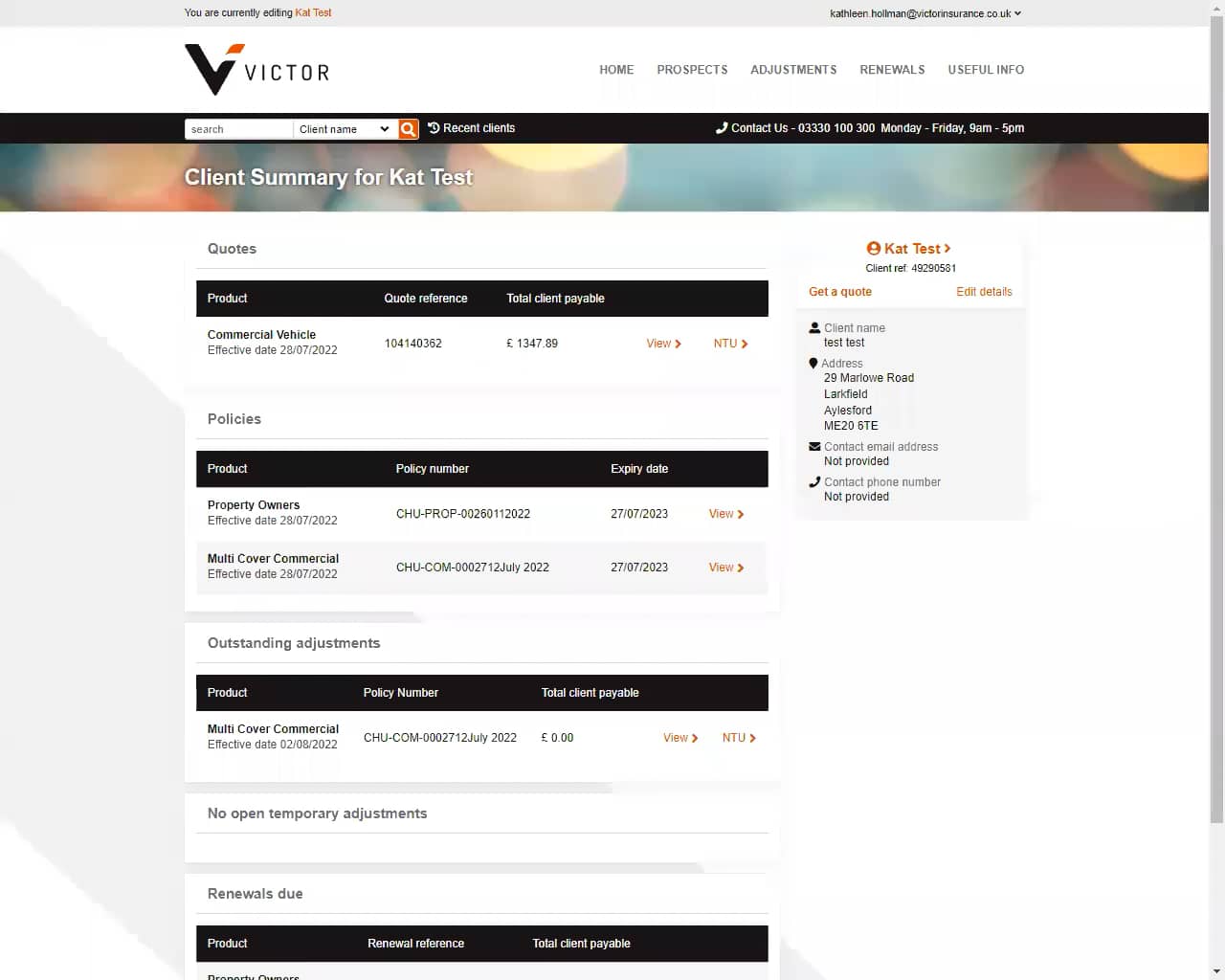 Victor for Brokers Client Summary Demo on Vimeo
