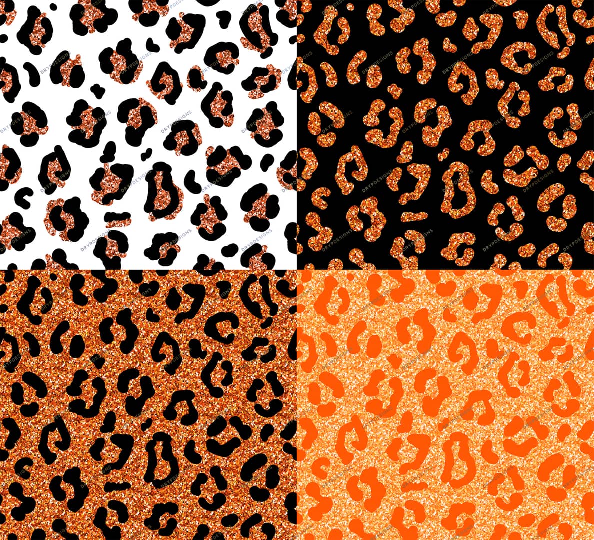 Orange Glitter Leopard Print Seamless Pattern Bundle Preview on Vimeo