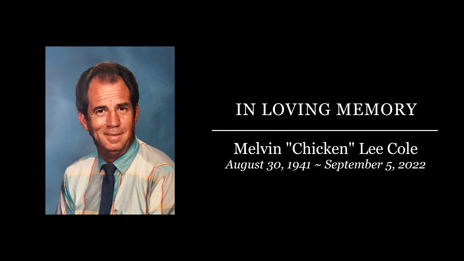 Melvin Cole Funeral Service on Vimeo