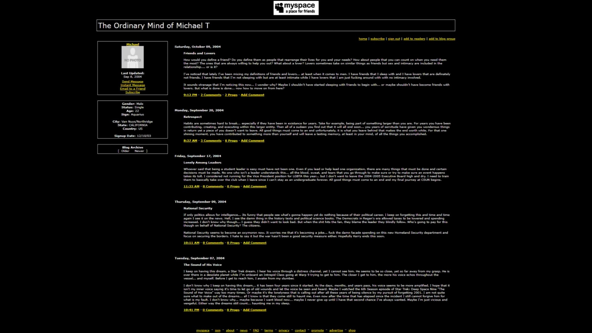 Myspace Nostalgia on Vimeo