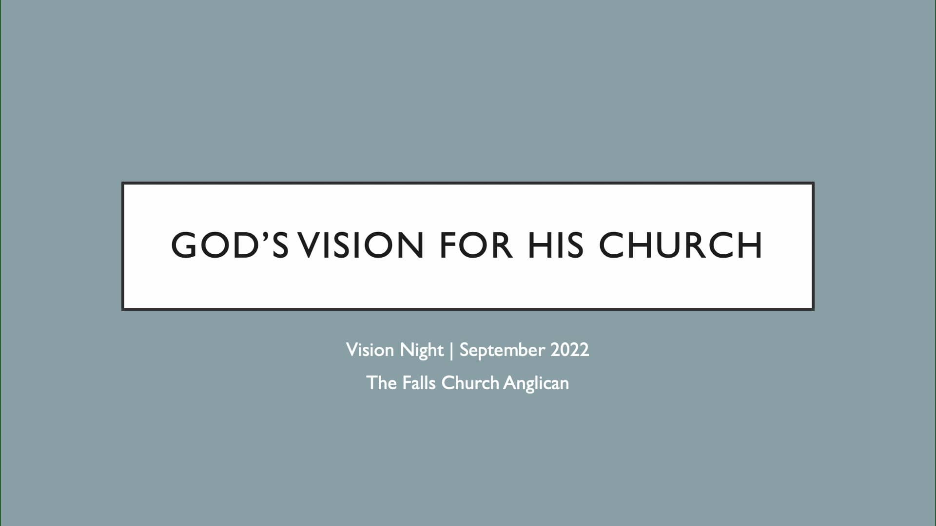 Parish Vision Night 2022 on Vimeo