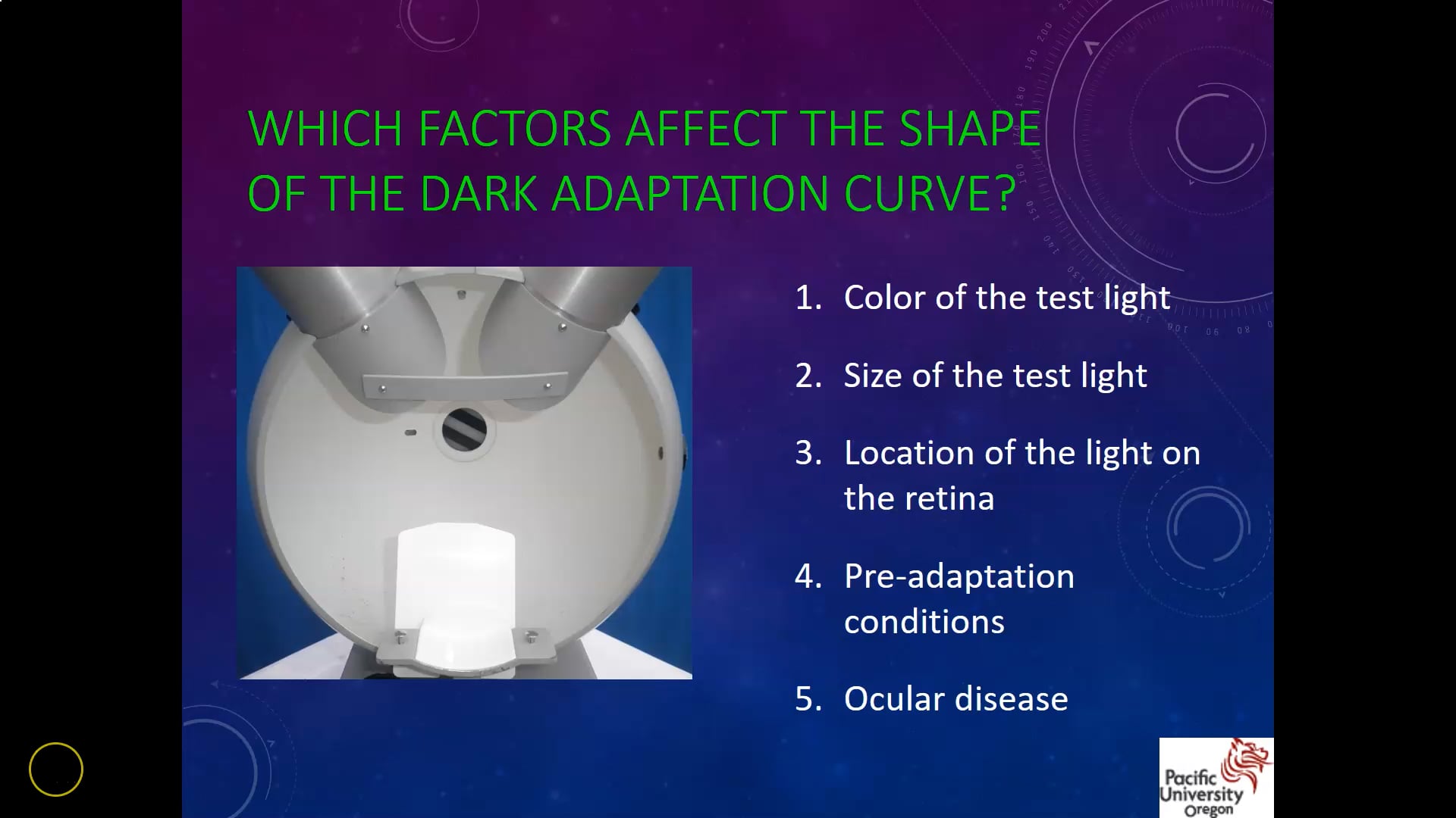 Opt 662 #5A Dark Adaptometry Part 2 2022.mp4 on Vimeo