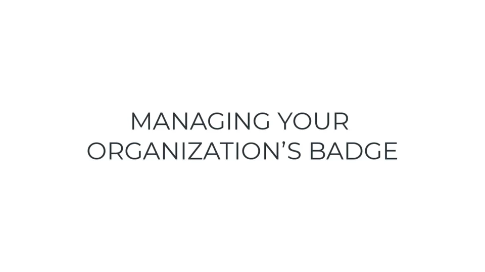 Managing Your Organization's Badge