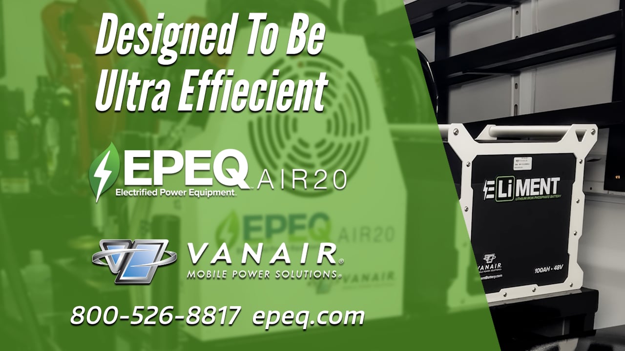 EPEQ™ Electrified Power Equipment® AIR20 Reciprocating Compressor on Vimeo