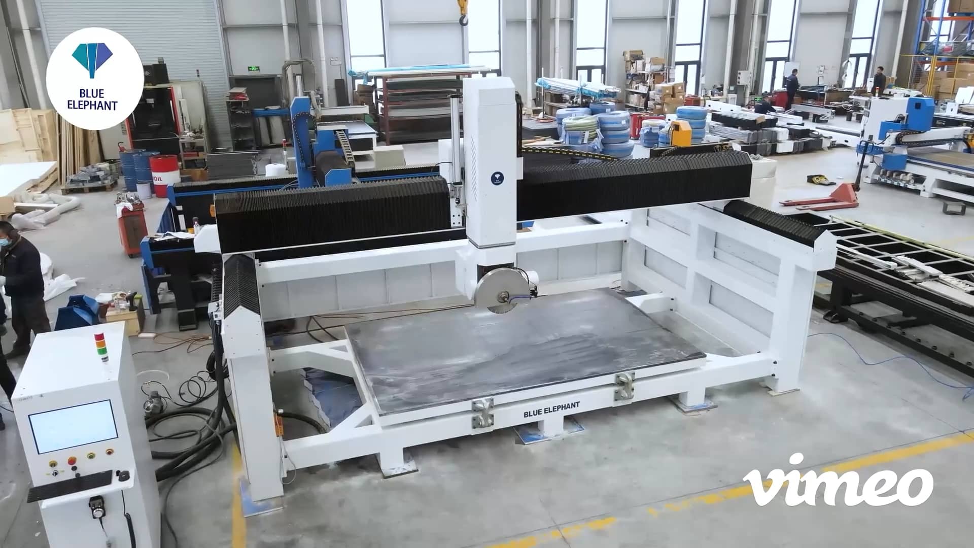 Overview of 5 Axis stone fabrication cnc machine center on Vimeo
