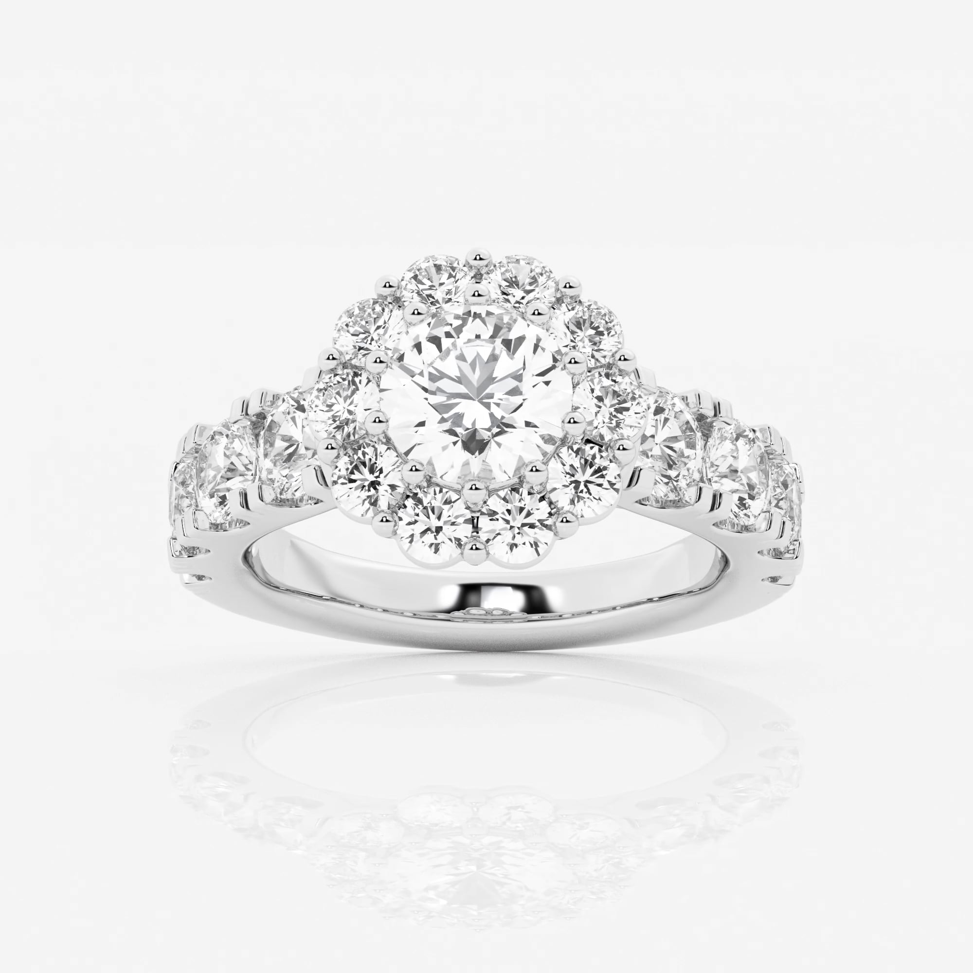 4 ctw Round Lab Grown Diamond Split Prong Engagement Ring With Large ...