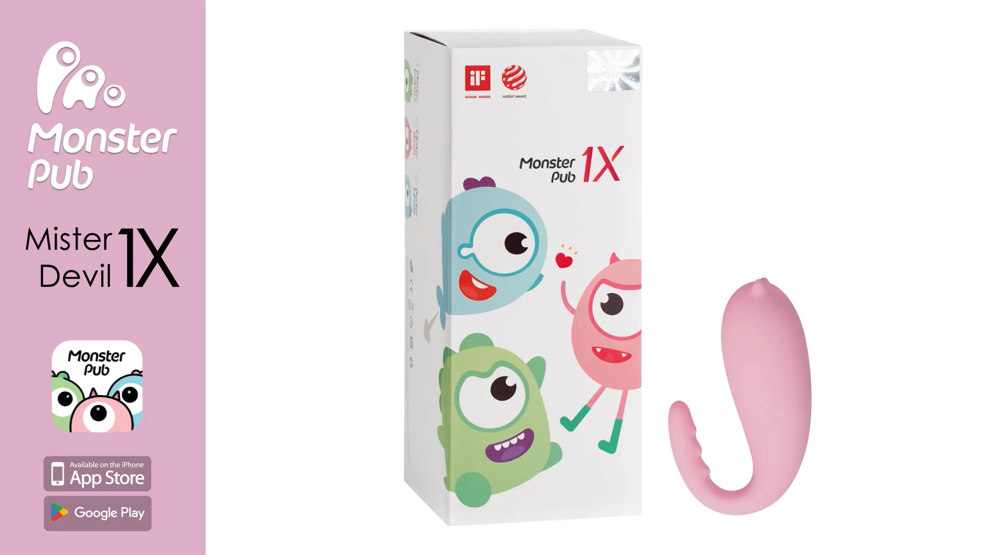 Vibrador a control remoto con APP Original Monster Pub 1x Excited Mr Devil Pink on Vimeo