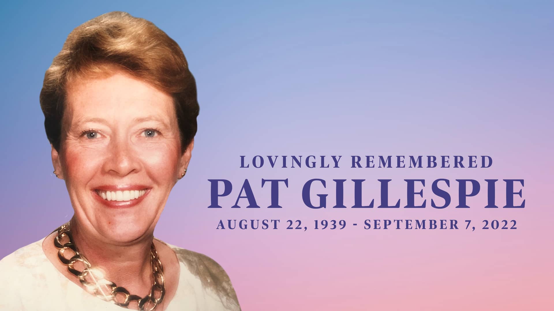 Funeral service for the late Mrs. Patricia Margaret Gillespie on Vimeo