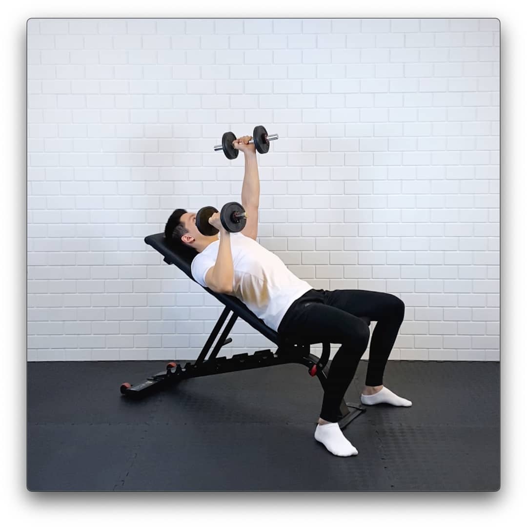 Alternating neutral-grip incline dumbbell bench press on Vimeo