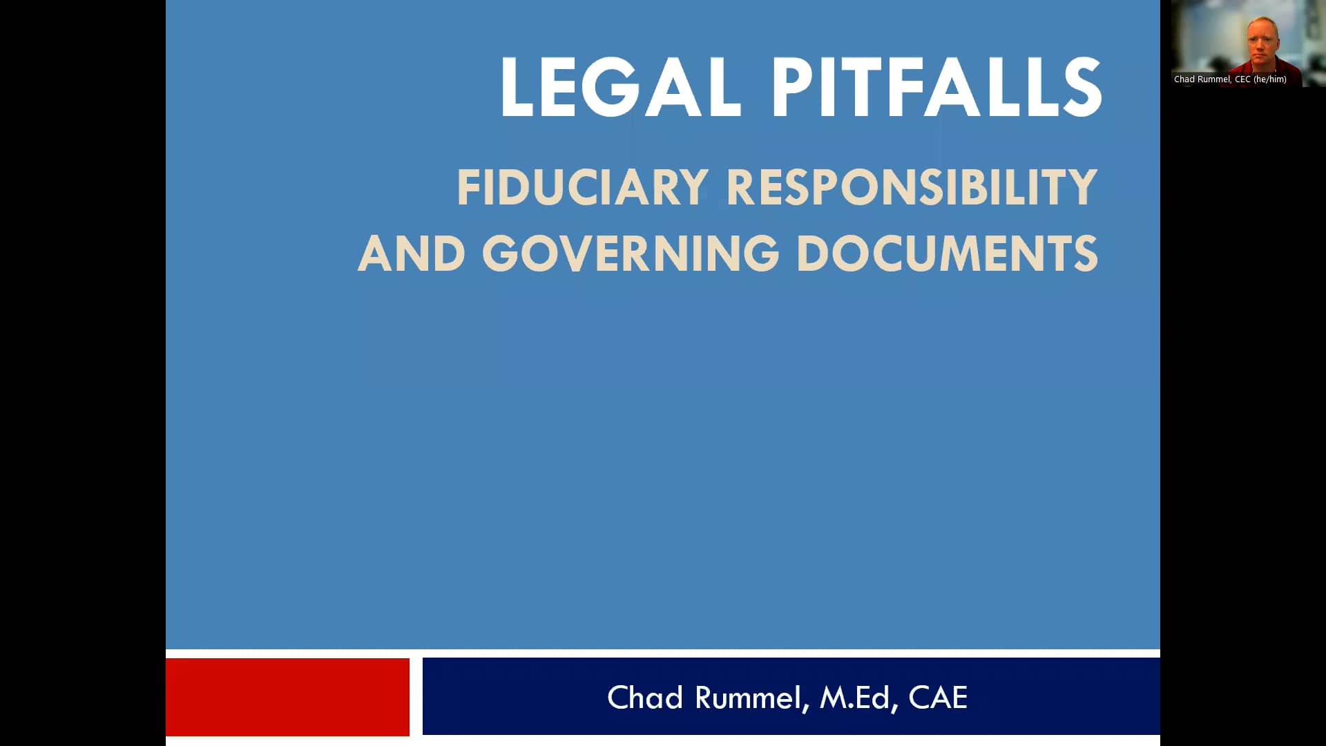 Legal Pitfalls - Fiduciary Responsibility and Governing Documents ...