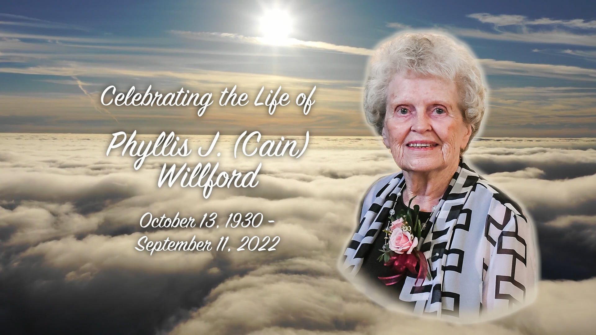 Celebrating the Life of Phyllis J. (Cain) Willford on Vimeo