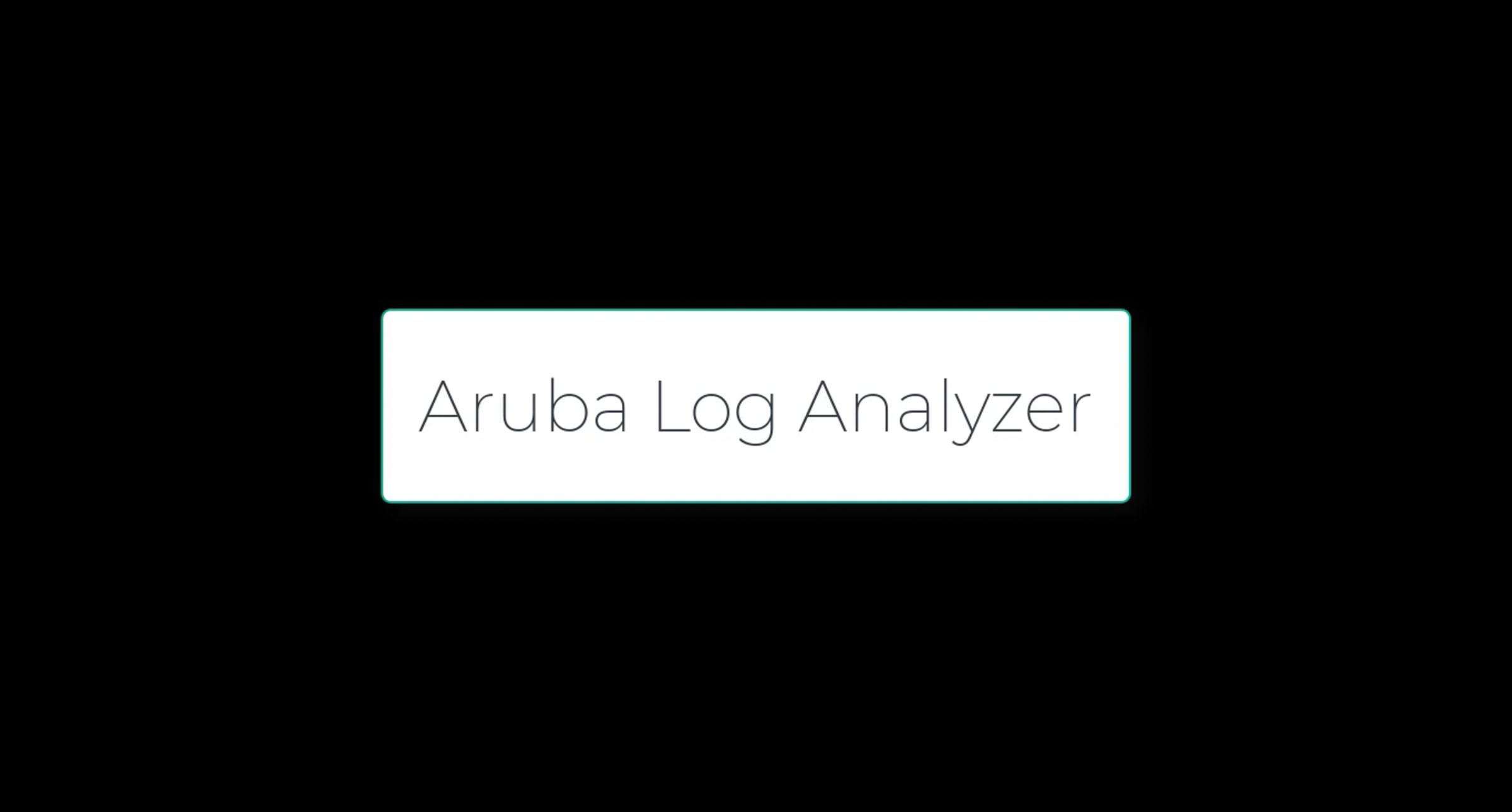 Aruba Log Analyzer Demo