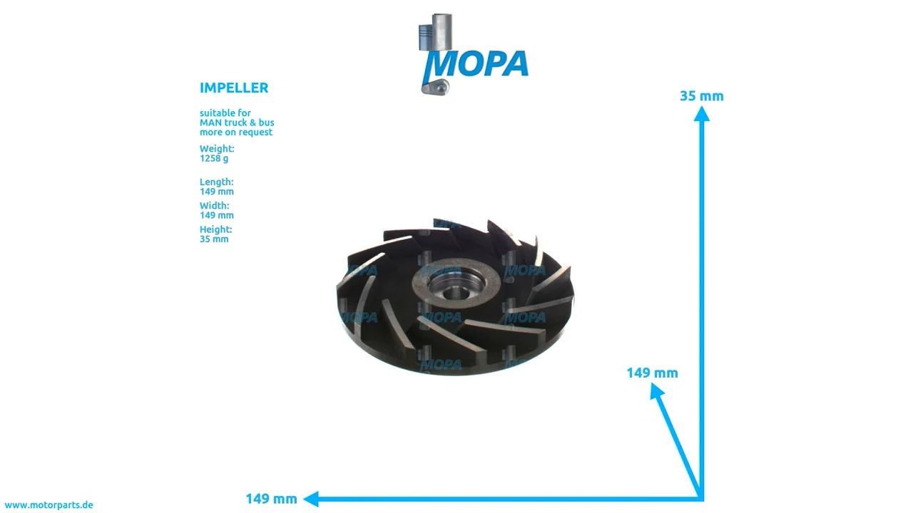 51065066011 - MOPA IMPELLER suitable for MAN truck & bus engines on Vimeo