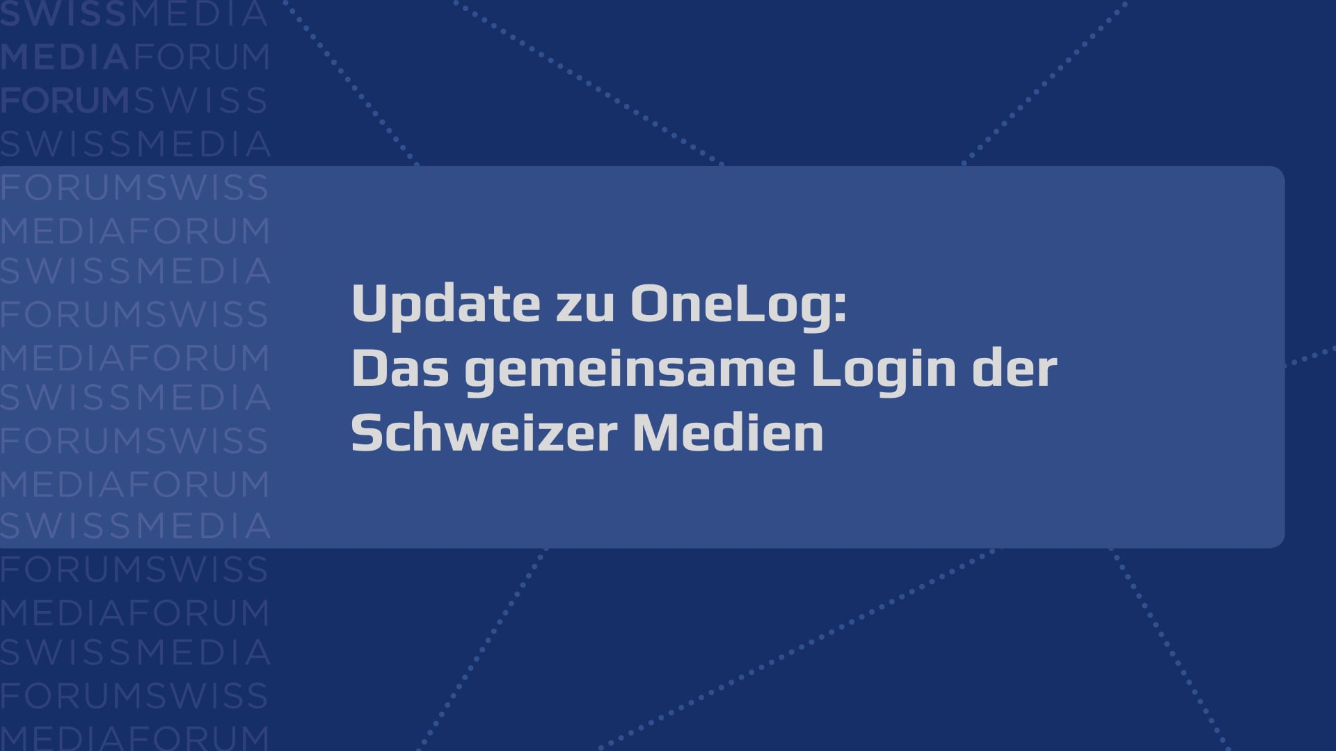 06 Update zu OneLog - Das gemeinsame Login der Schweizer Medien on Vimeo