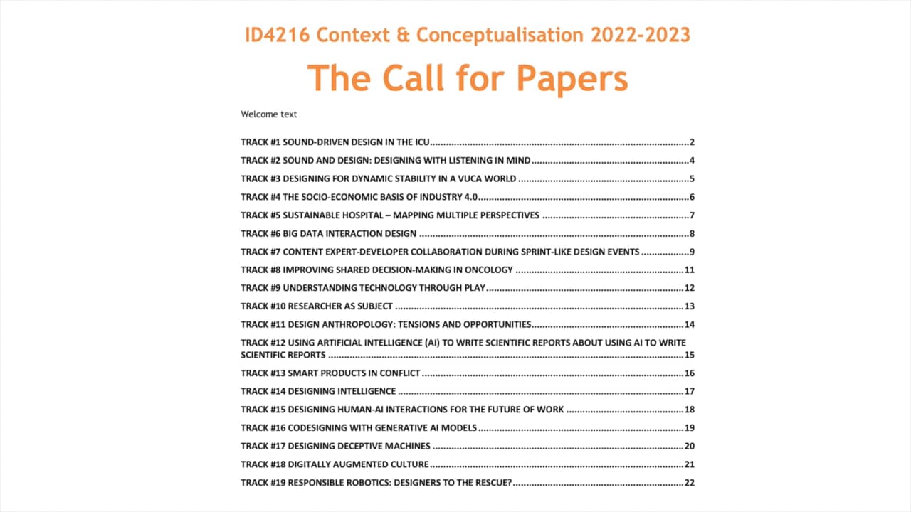 Call for Papers 2022 on Vimeo