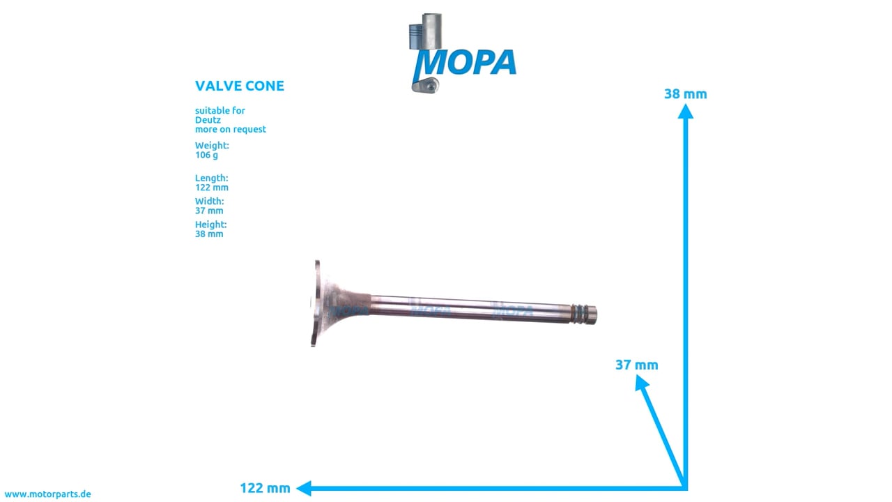 12165098 - MOPA VALVE CONE suitable for Deutz engines on Vimeo