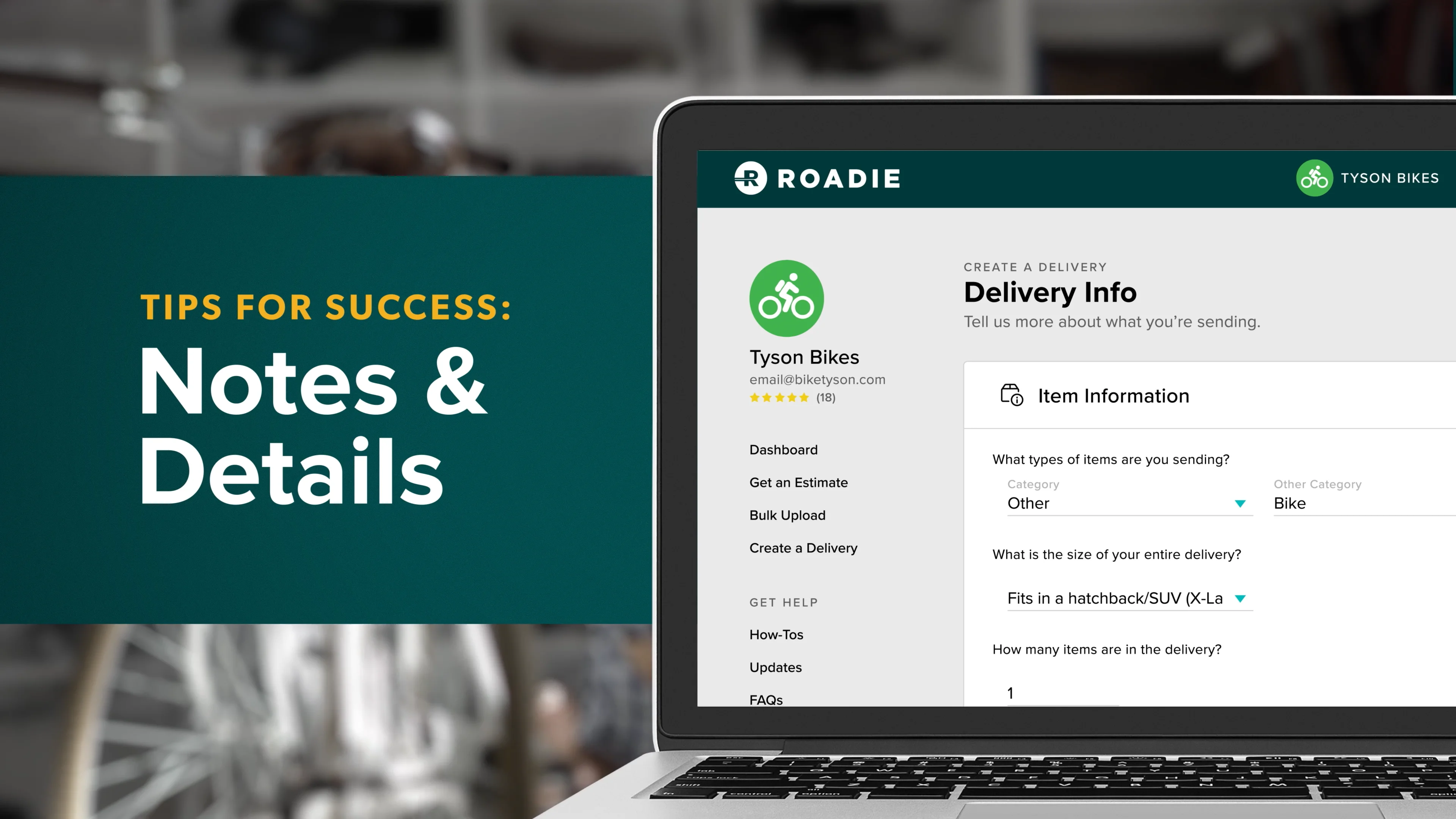 Sender Tips for Success: Notes & Details