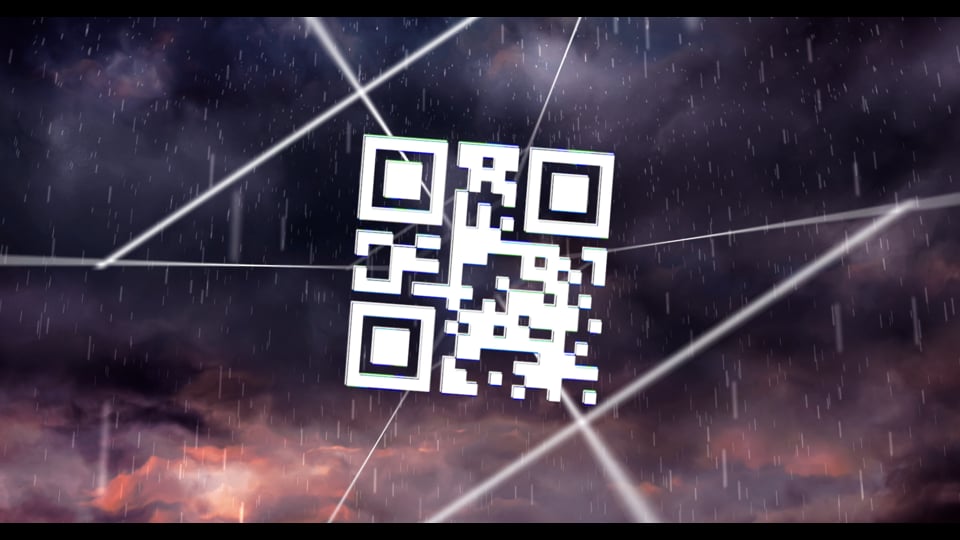 Animation of qr code over sky with clouds and rain Video from Pikwizard