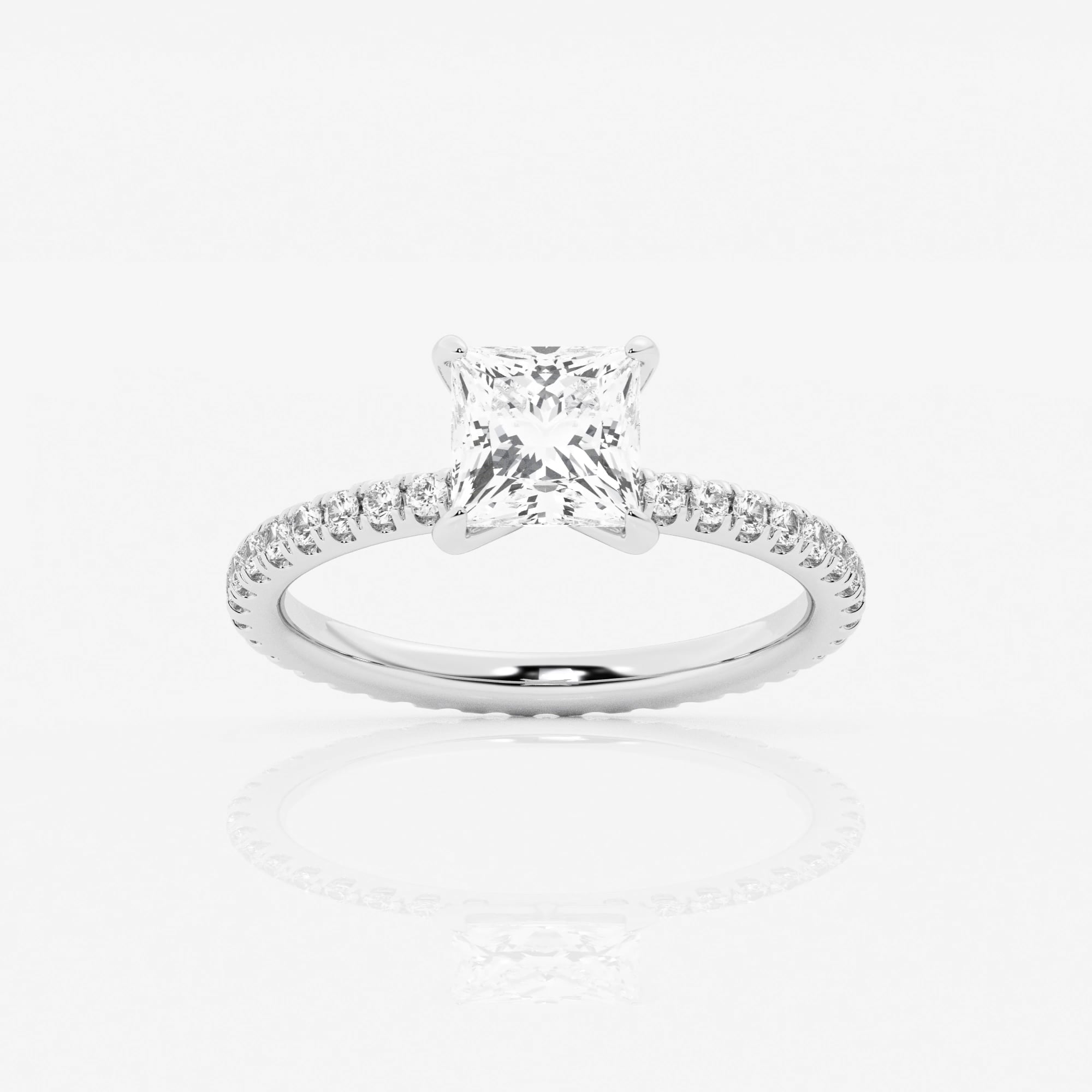 2 ctw Princess Lab Grown Diamond Eternity Engagement Ring - Grownbrilliance