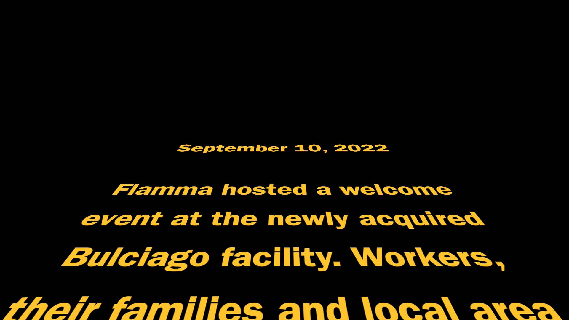 Flamma Bulciago event Sept. 10, 2022 on Vimeo