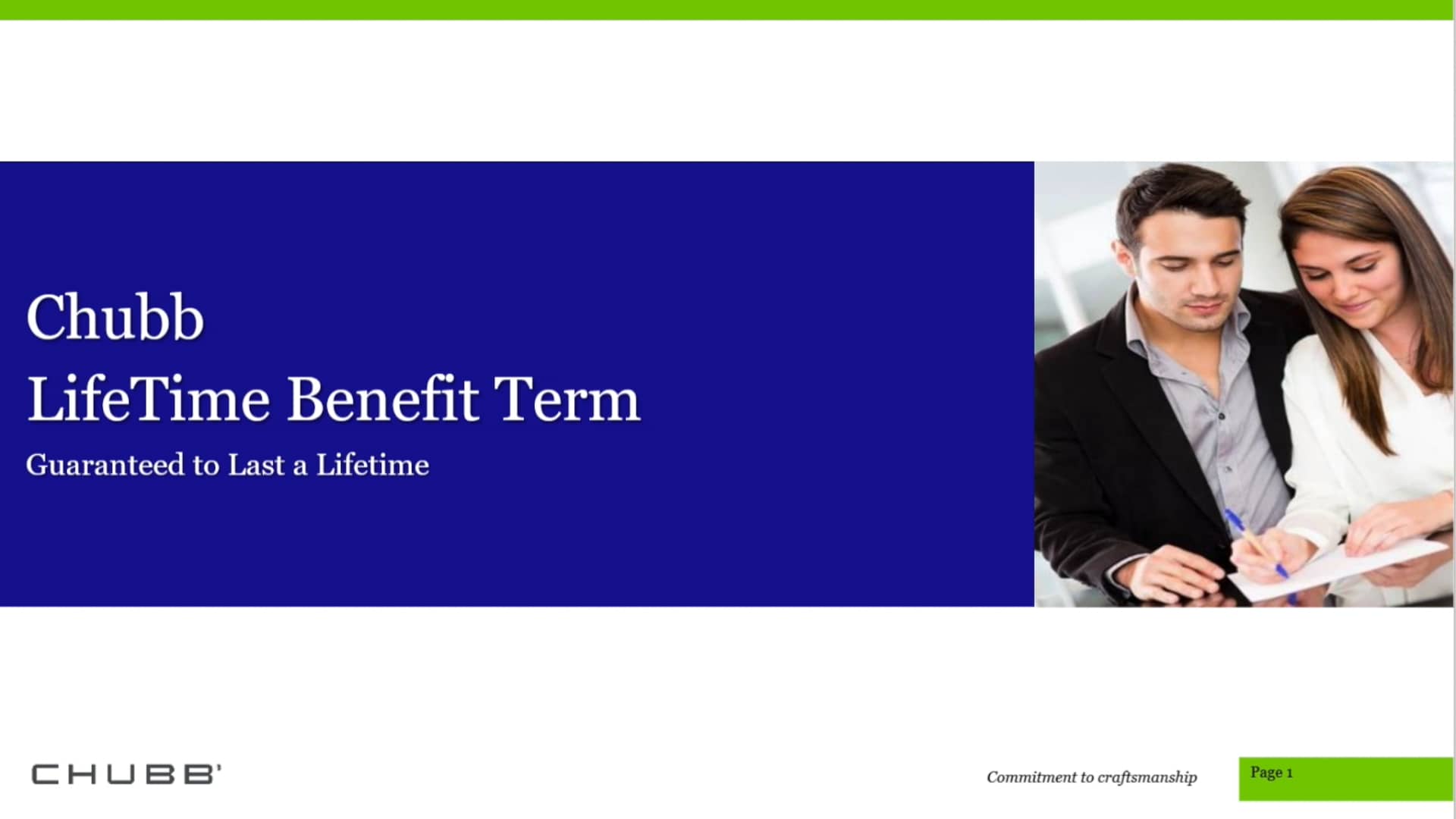 Chubb LifeTime Benefit Term on Vimeo