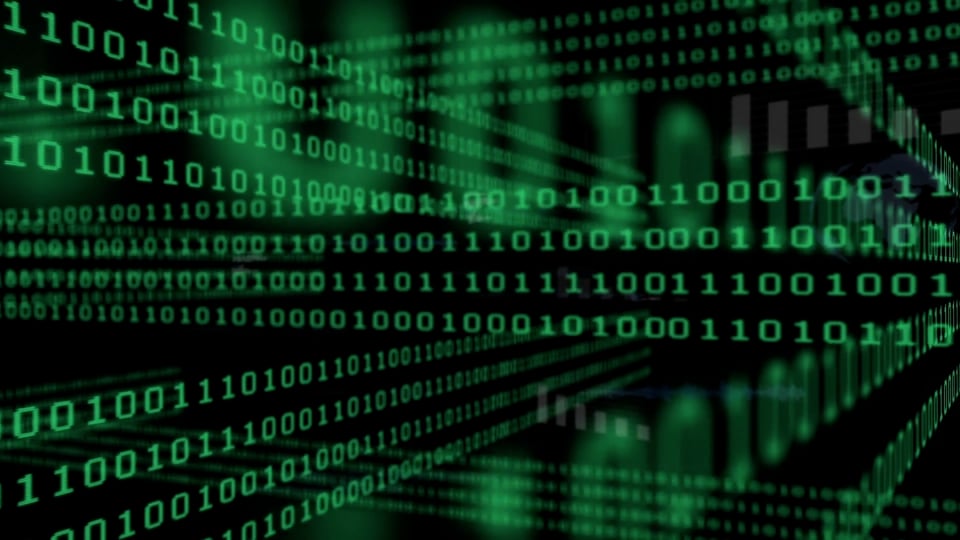 Animation of data processing and qr code over binary coding Video from ... Animation of data processing and qr code over binary coding Video from ...