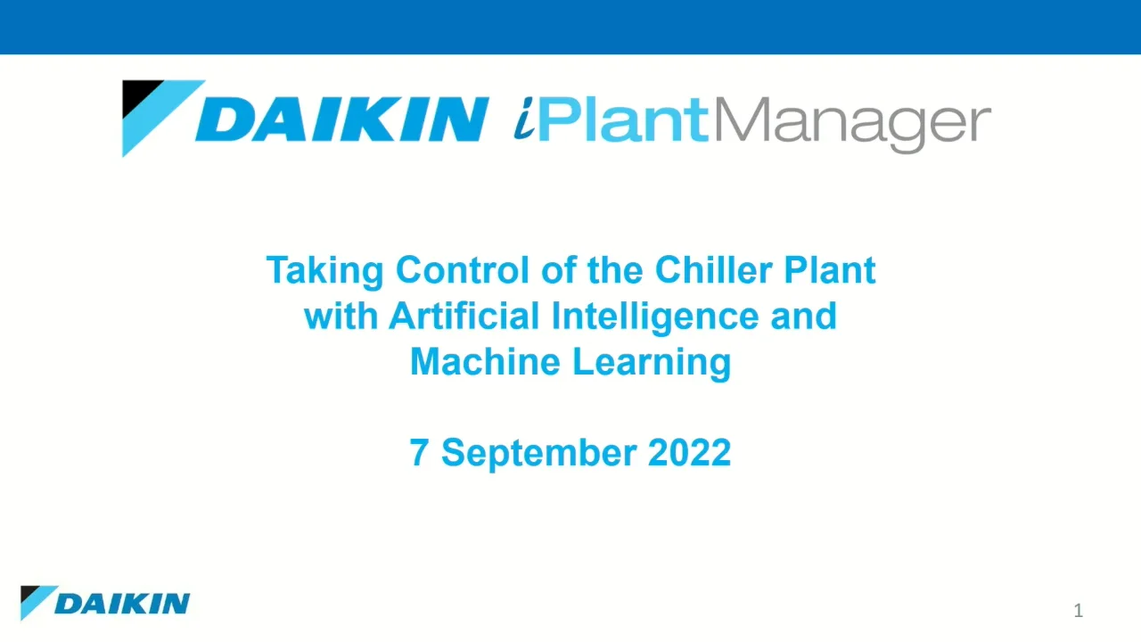 Taking Control of the Chiller Plant with Artificial Intelligence and ...