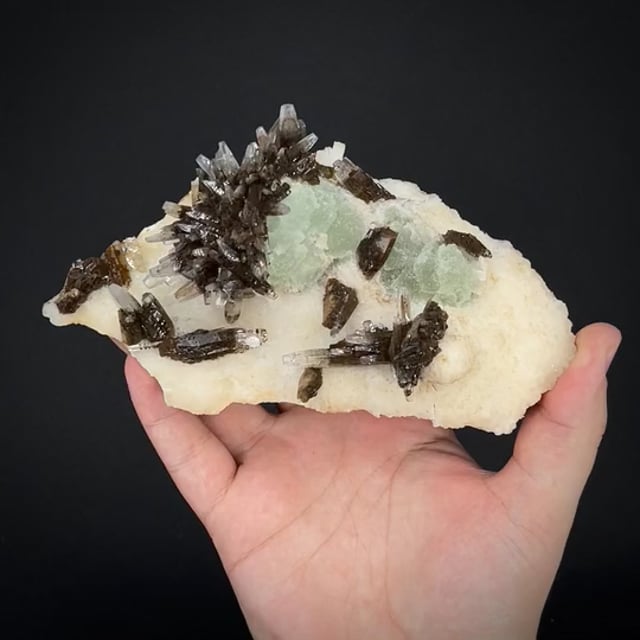 Calcite on Fluorite (Rare style) | Fujian Province, China